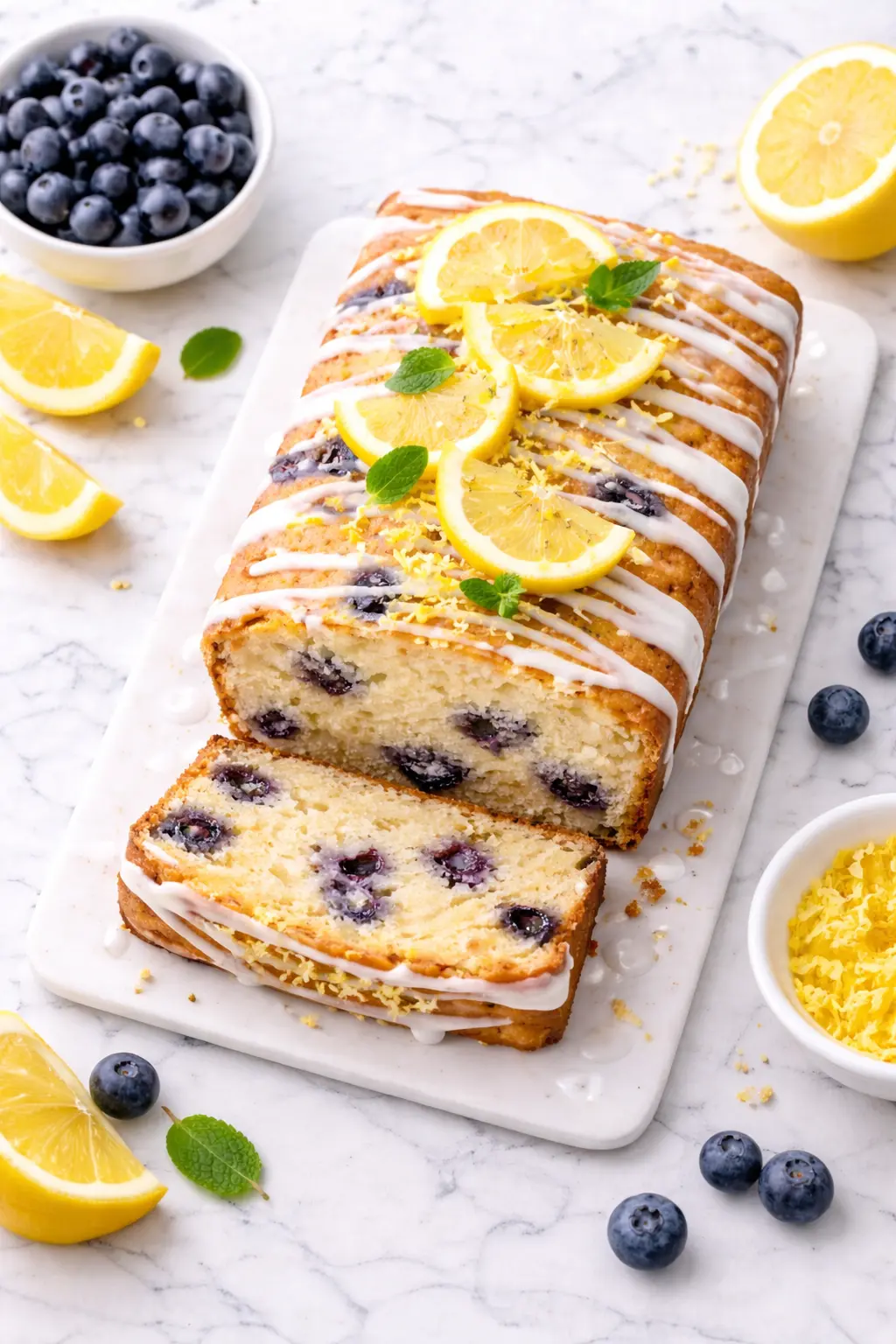Irresistible Blueberry Lemon Cake With Zesty Glaze